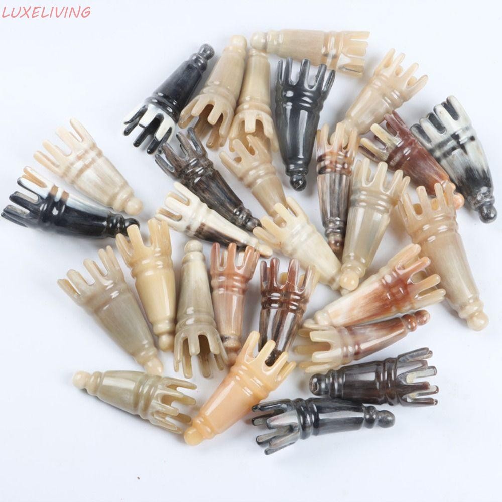 Luxeliving Ox Horn หวีนวด, แปรงนวดหนังศีรษะขูดหัว หวีแชมพูปลายแหลมยาว, Acupoint Gua Sha ฟันกว้าง ...