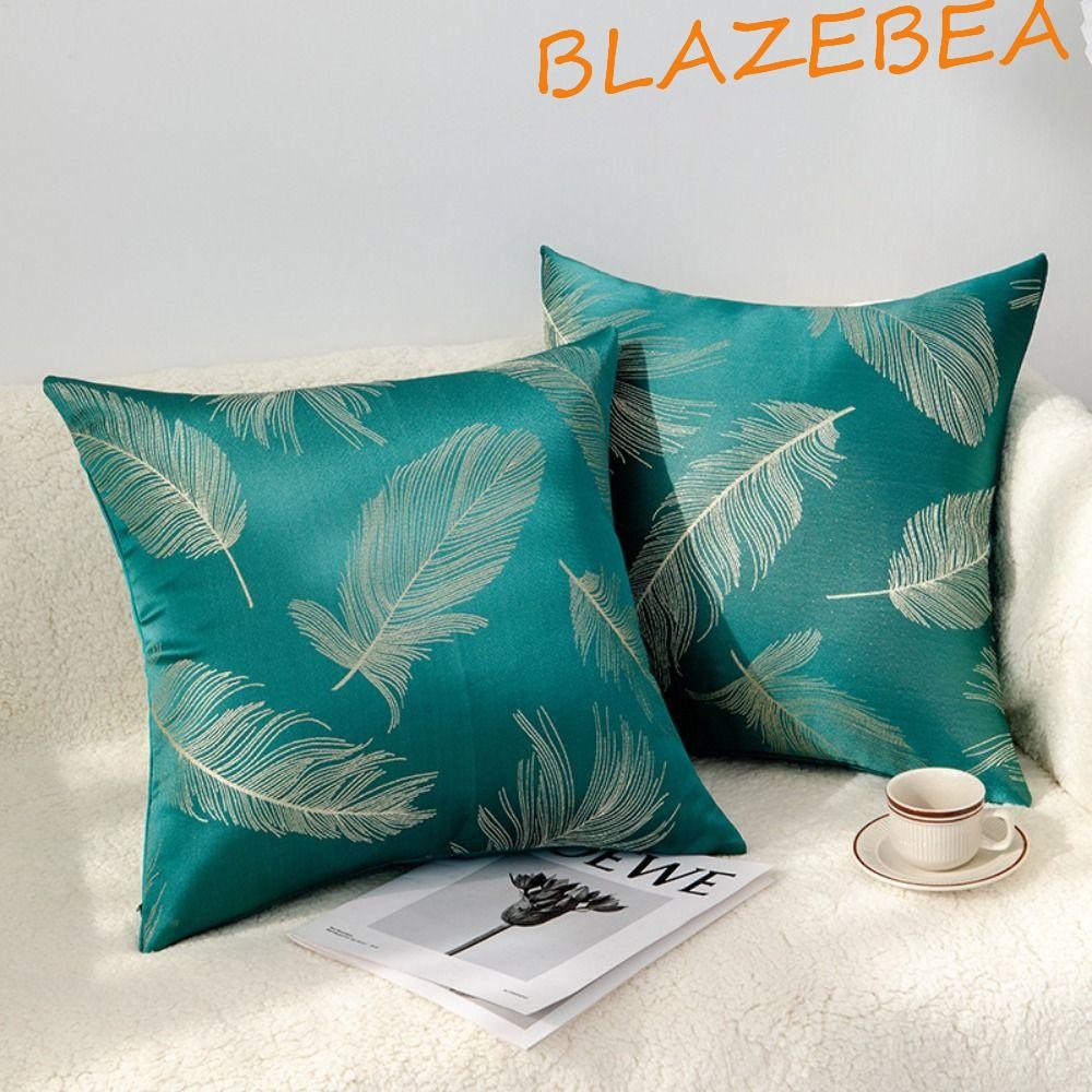 Blazebea ปลอกหมอนขนนกนําโชค, 45x45 ซม.สไตล์นอร์ดิก Jacquard Feather ปลอกหมอนอิง, สิ่งทอที่บ้าน ...