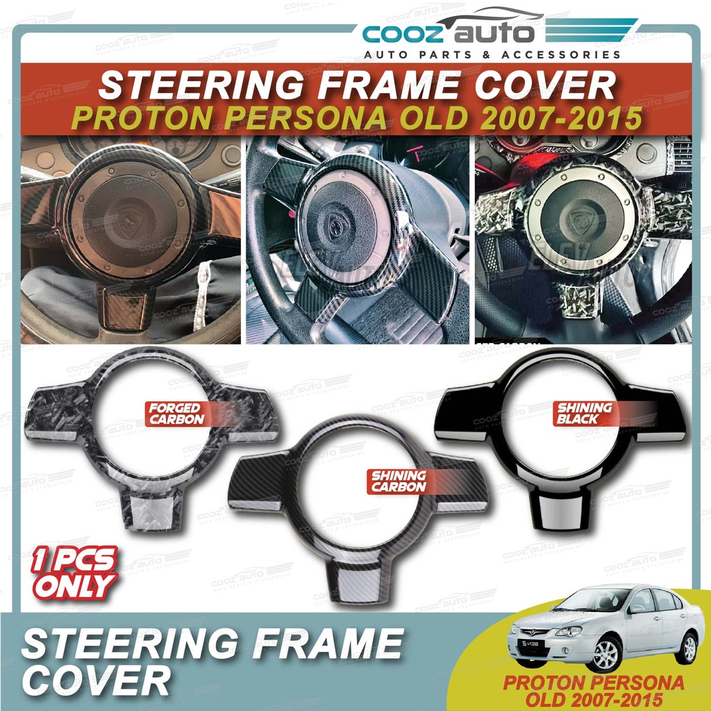 Proton Persona 2007 - 2015 ฝาครอบพวงมาลัยสีดําปลอมคาร์บอน Aksesori ...