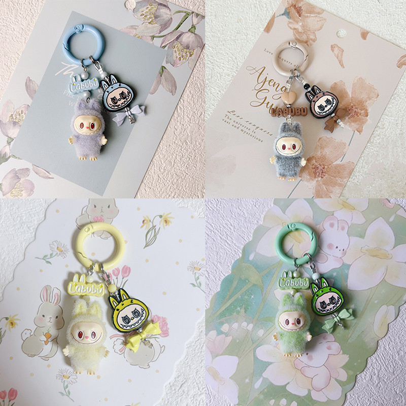 Labubu Doll Vinyl Powerpuff Girls DIY Mobile Phone Pendant Keychain ...