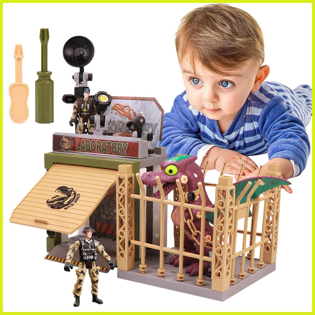 Dino Lab ชุดไดโนเสาร์ที่สมจริง Figures Interactive STEM ก่อสร้าง ...
