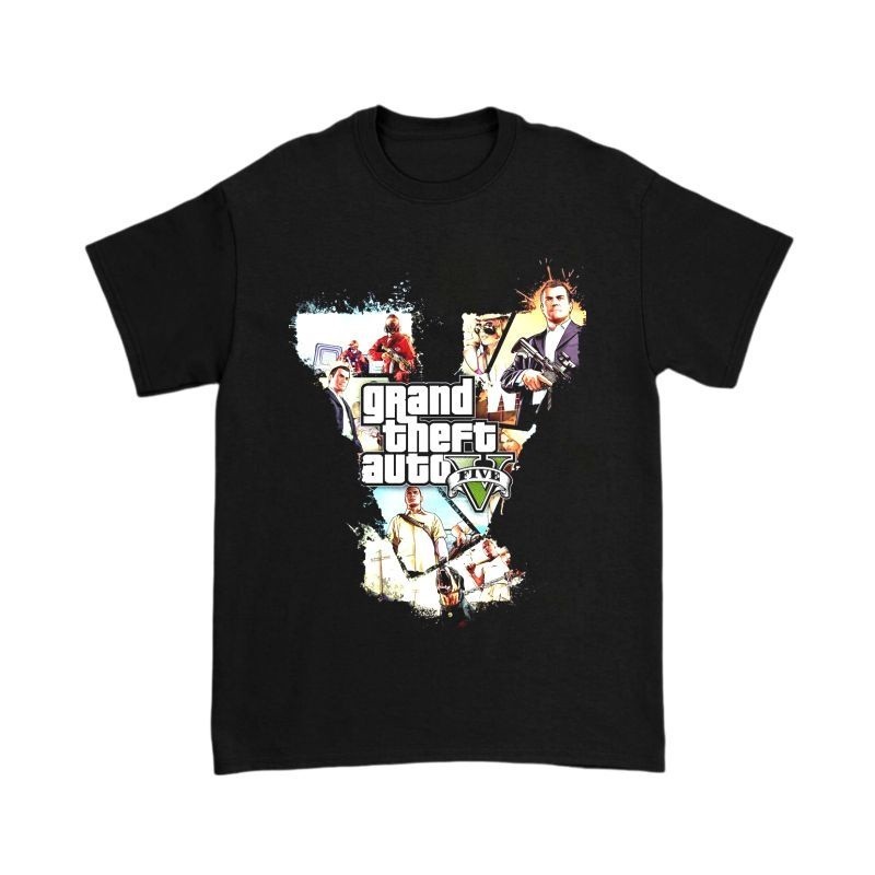 เสื้อยืด Grand Theft Auto Grand THEFT Auto V-Print S-5XL | Shopee Thailand