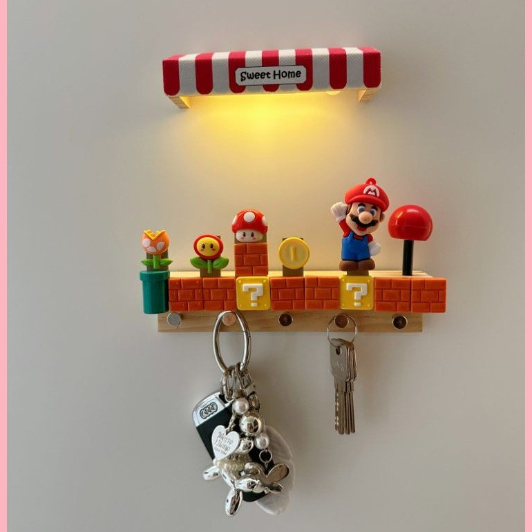 Mario Key Storage Entrance ตกแต่ง Mario Wall Hook Magnetic Door ...