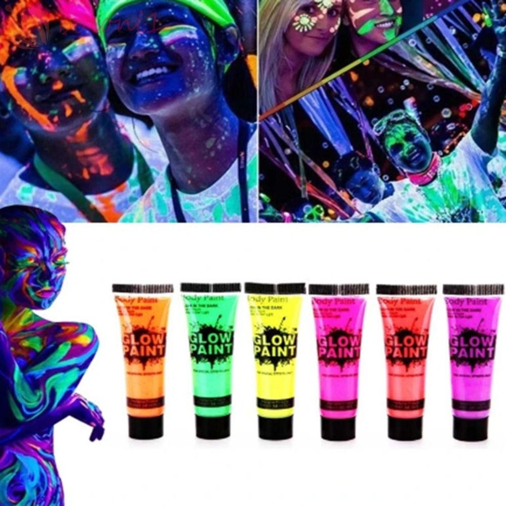 [COD] Face Fluorescent Glow Paint, 10ml เด็กแต่งหน้า Body Art ภาพวาด ...