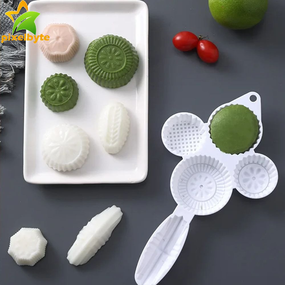 Pixelbyte ขนมไหว้พระจันทร์เบเกอรี่ Mould, Four In One DIY แม่พิมพ์อบ, เครื่องมือเค้กใหม่พลาสติก ...