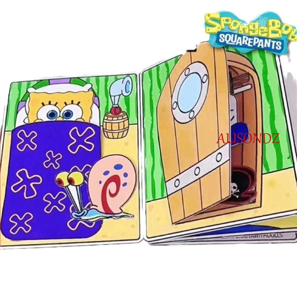 Alisondz SpongeBob Quiet Book, Busy Book โฮมเมด Beanie Book วัสดุ Pack ...