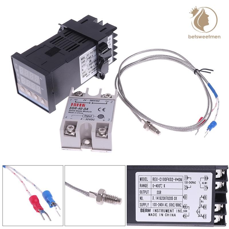 [PE] 100-240vac PID REX-C100 ตัวควบคุมอุณหภูมิ SSR-40A เทอร์โมคัปเปิ้ล ...