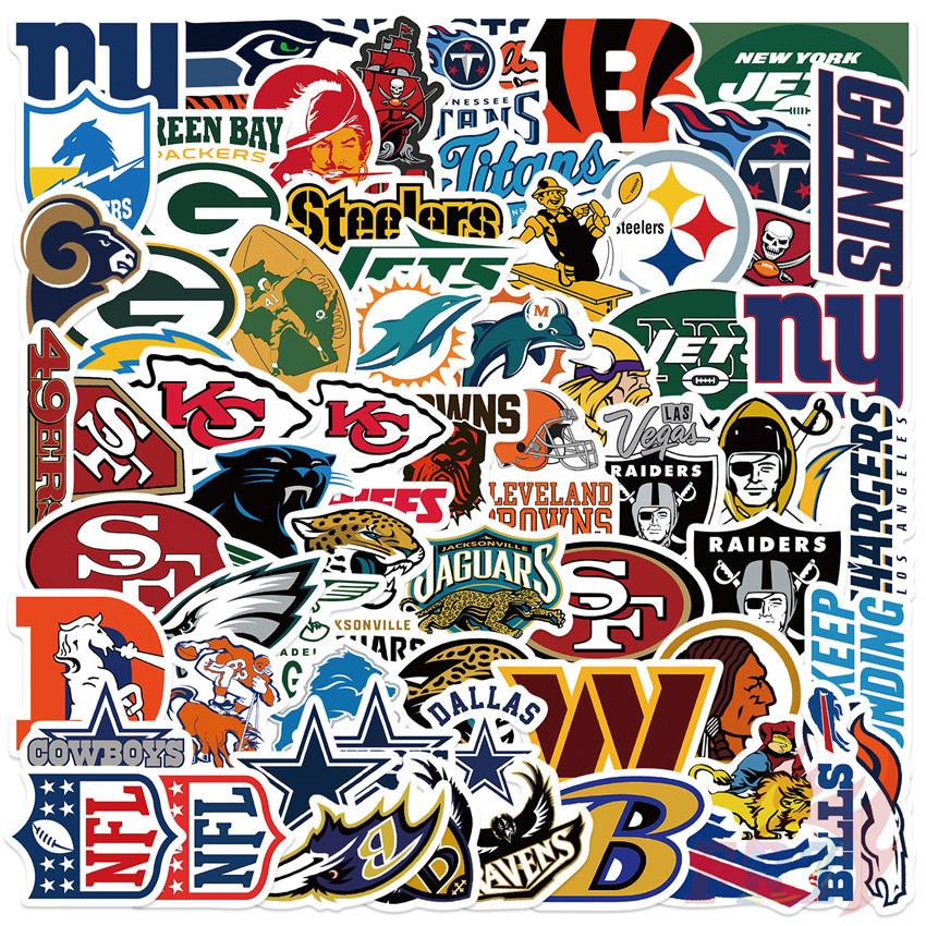 100ชิ้น/เซ็ต ฟุตบอลลีกแห่งชาติ . สติ๊กเกอร์ NFL Series 01 Diy ...