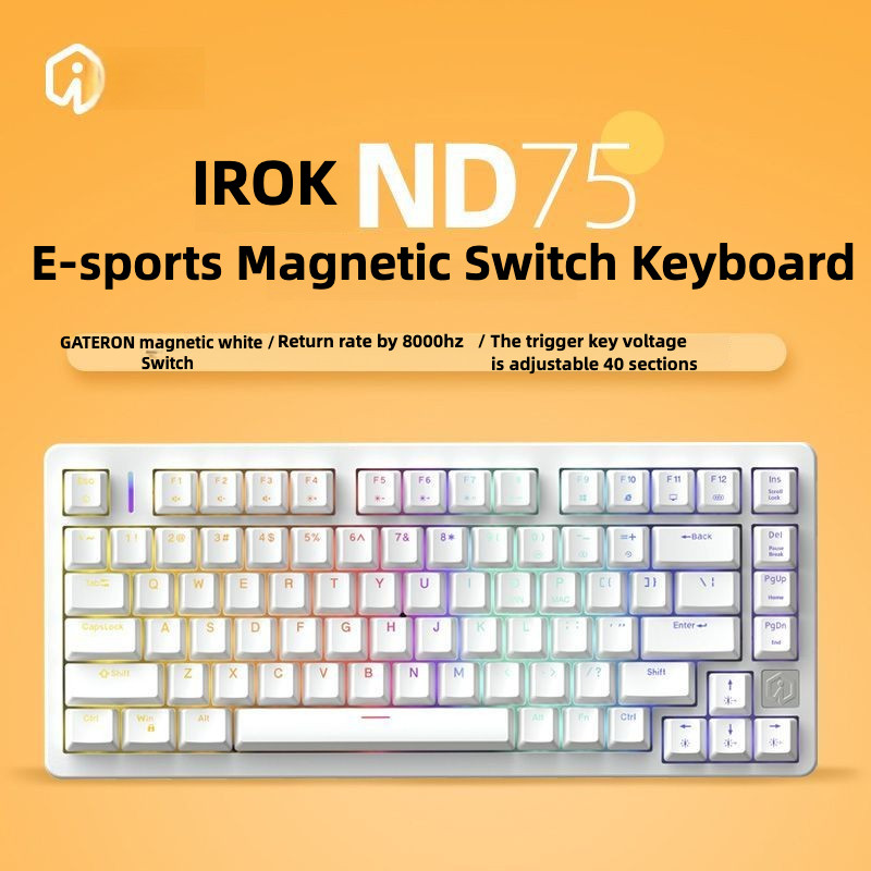 Irok ND75 Gaming GATERON Magnetic Switch Keyboard RGB Wired RT Mode 81 ...