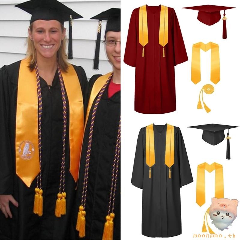 Moon Graduation Caps และ Gown 2025 ชุดพู่ Honors Cord Graduation Stoles ...