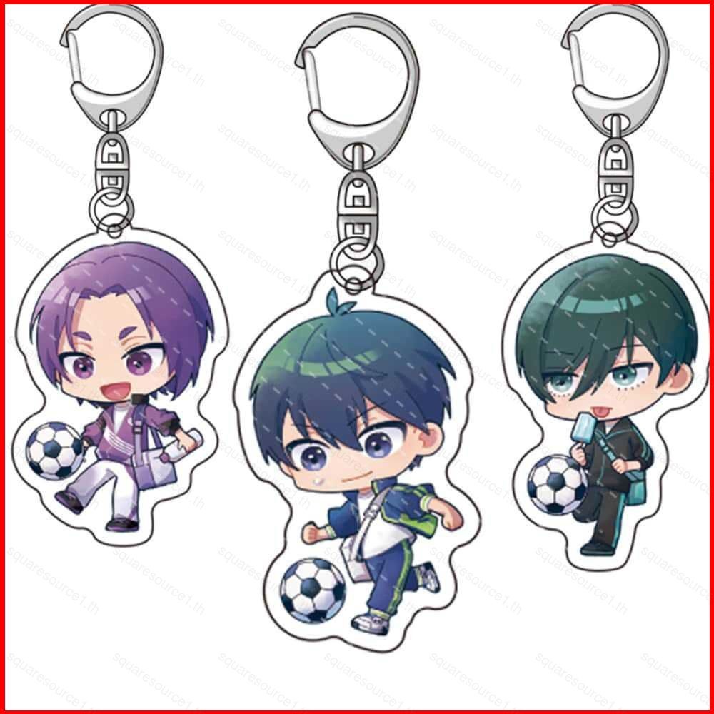 SQ1 BLUE LOCK พวงกุญแจอะคริลิค Isagi Yoichi จี้กระเป๋าอุปกรณ์เสริมอะนิเ ...