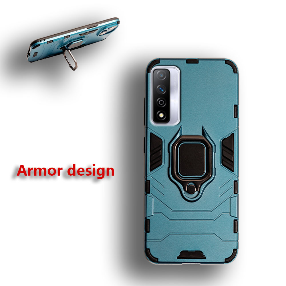 Huawei Honor Play 5T Pro ทหารเกรดป้องกันเคสโทรศัพท์เกราะสองชั้นเสริมกันกระแทกผิว | Shopee Thailand