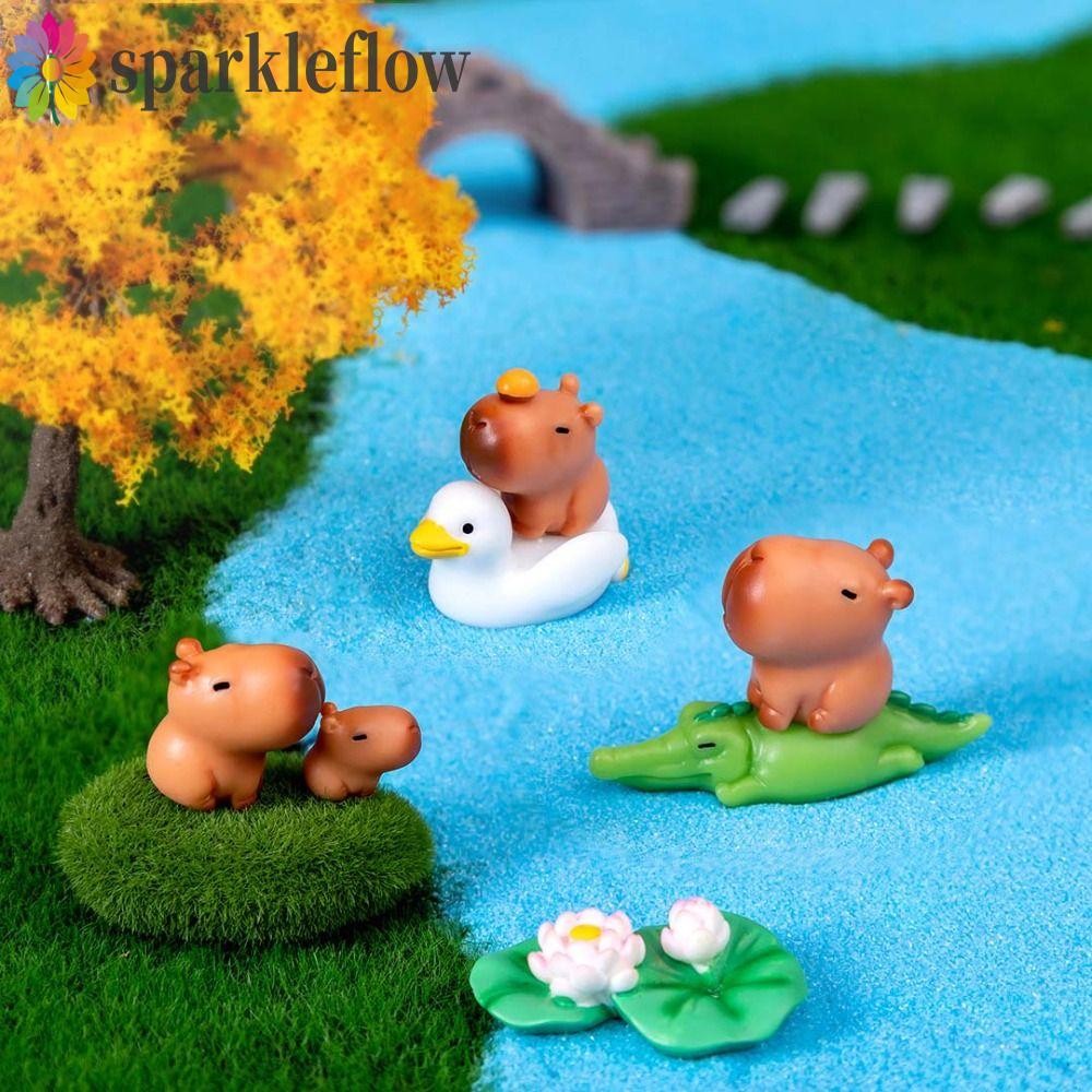 Sparkleflow Capybara รูปของเล่น,สัตว์ Capibara รุ่นจําลอง Capibara รุ่น, รูปของเล่นจําลองการ์ตูน ...