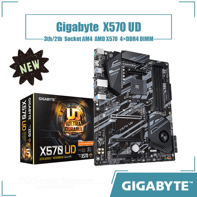 [ใหม่] Gigabyte X570 UD เมนบอร์ด 4xDDR4 DIMM ซ็อกเก็ต AM4 AMD X570 ชิป ...