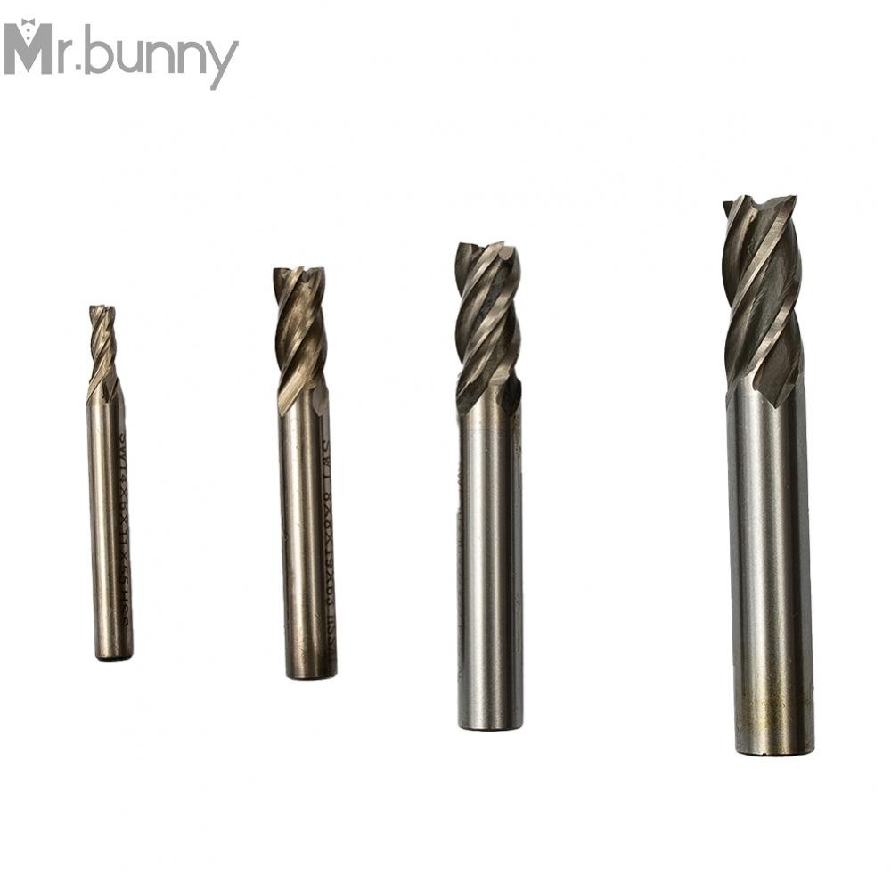 ความเหนียวสูง 4 ขลุ่ยตรง Shank End Mill เครื่องตัดสําหรับเครื่อง CNC ...