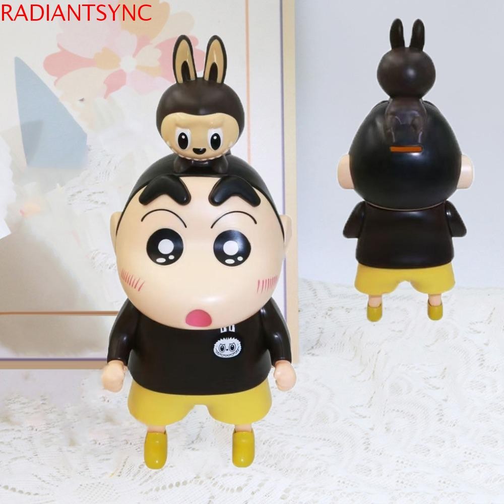Radiantsync Labubu Crayon Shin Chan กระปุกออมสิน, ถังออมทรัพย์รูป Labubu Crayon Shin Chan กล่อง ...