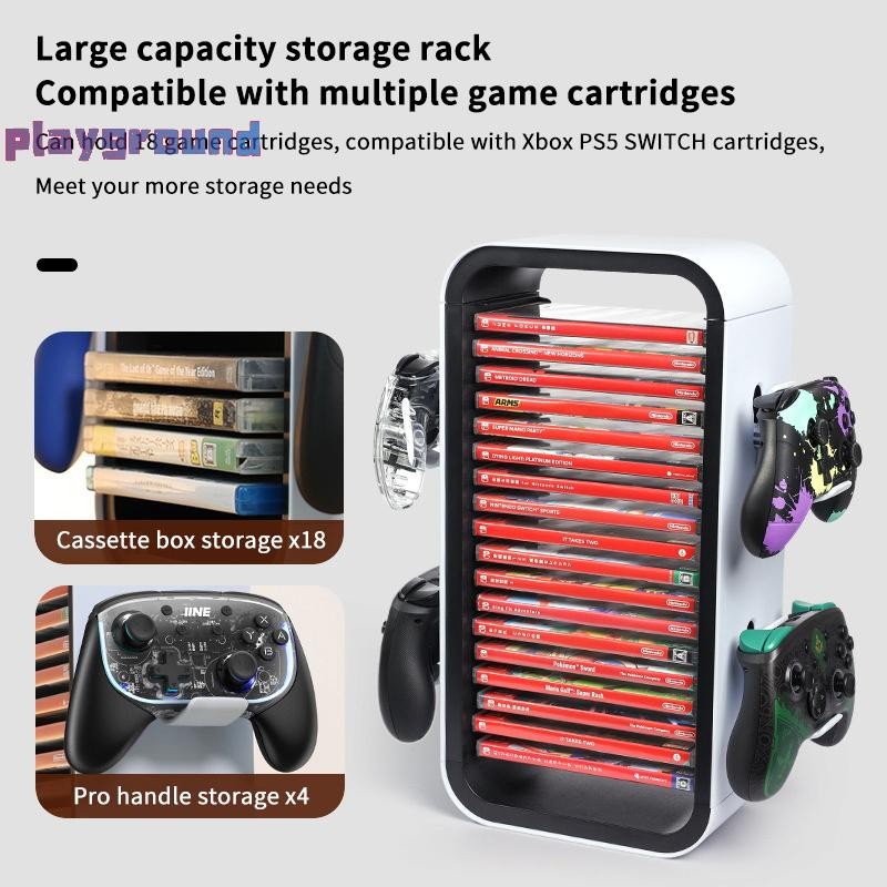 [playground] Universal Game Storage Stand Host Disc 18 CD Storage Box ...