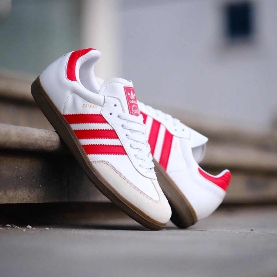 Addas samba vegan OG White Red GUM Original Full Bar Code Tag-addas ...
