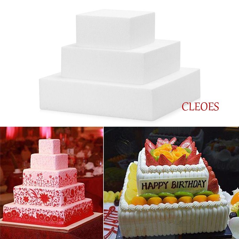 Cleoes เค้กโฟม Mould Craft Sugarcraft โฟมโพลีสไตรีน Bakeware ทรงสี่เหลี่ยม Dummy เค้กรุ่น ...