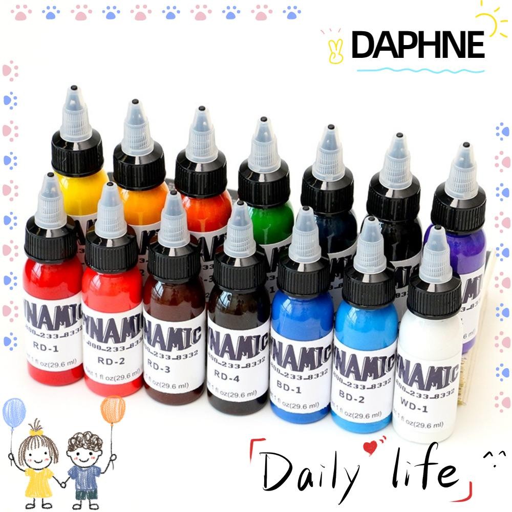 DAPHNE Body Art Tattoo Ink 30ML สีฝึกร้อย สีแดง สีเหลือง สีขาว สีฟ้า ...