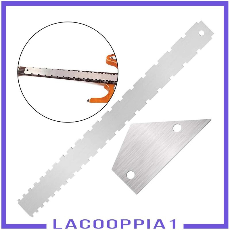 [lacooppia1] 2 ชิ้นคอหยักขอบตรงและ Fret Rocker String เครื่องวัดความสูงสแตนเลส Shopee Thailand