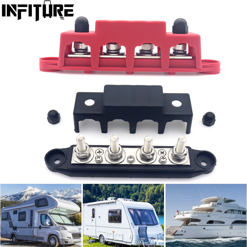 12v 250A บวกลบ M8 M10 Bus Bar Terminal แบตเตอรี่ Power Distribution ...