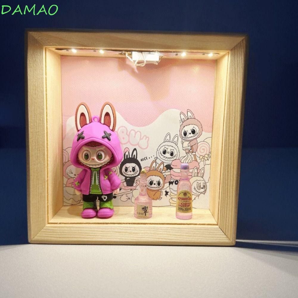Damao อะนิเมะ Labubu Night Light, ปุ่มแบตเตอรี่ Kawaii Labubu เดสก์ท็อป ...