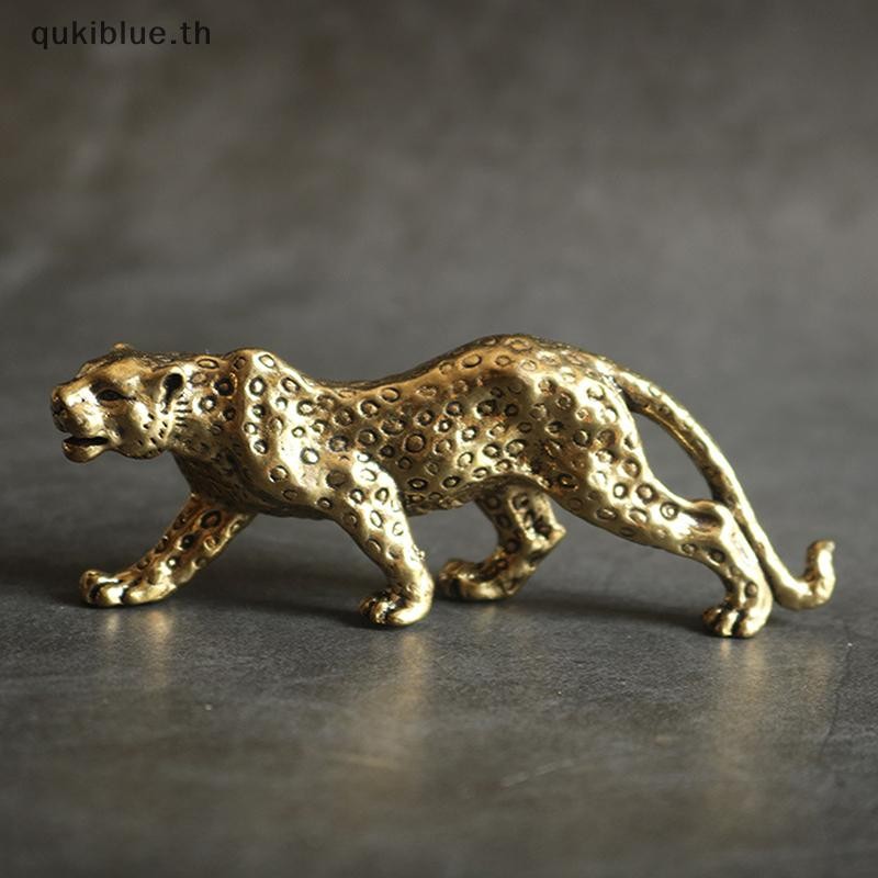 Qukiblue.th ทองเหลือง Vintage Cheetah รูปปั้นขนาดเล็กเครื่องประดับเดสก์ท็อป Lucky สัตว์เสือดาว ...