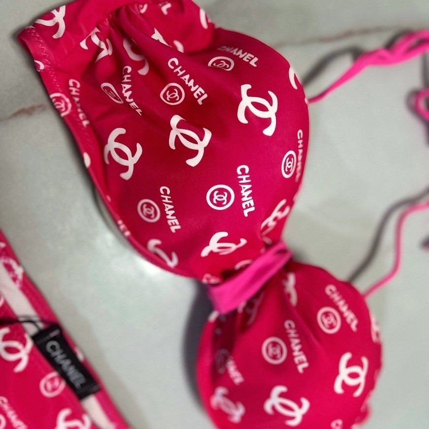 Ccccc ชุดว่ายน้ําตัวอักษรพิมพ์บิกินี่แยกสไตล์ญี่ปุ่นพร้อมแผ่นรองหน้าอก. นูโอ1 | Shopee Thailand