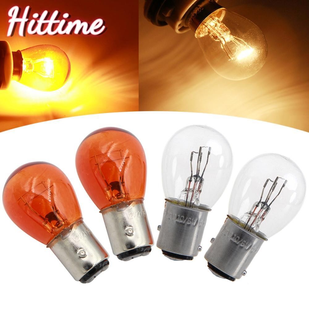 Hittime 2 ชิ้นรถ 1157 BAY15D Auto Stop เบรคหลอดไฟไฟแสดงสถานะ 21W DC12V สีขาว/Amber V6W5 | Shopee ...