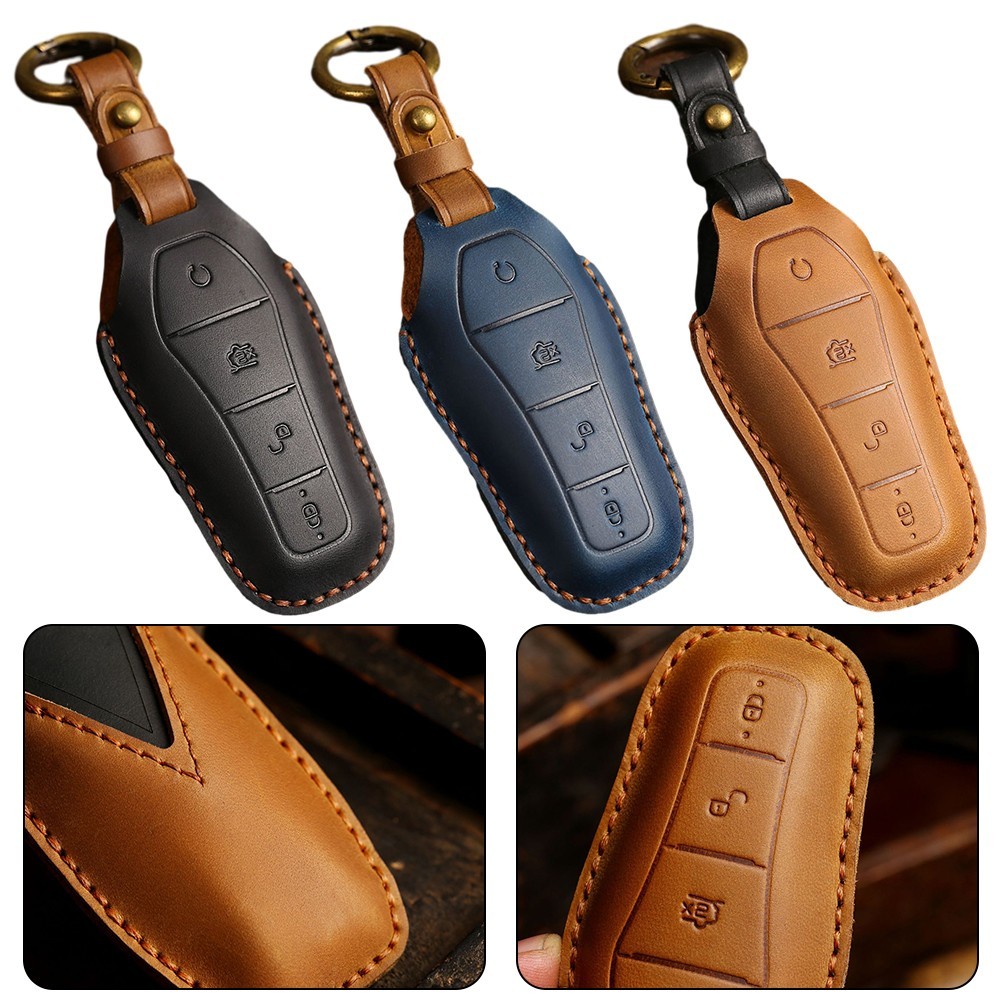【WIK】หนังกุญแจรถ Fob กรณี Shell Fob สําหรับ BYD Atto 3 Han EV 4 ปุ่ม ...