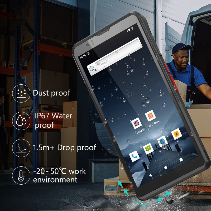 คอลเลกชันข้อมูลอุตสาหกรรมรองรับ Google Play แบตเตอรี่ในตัว 5000Mah 2D Barcode Scanner Android 12 ...