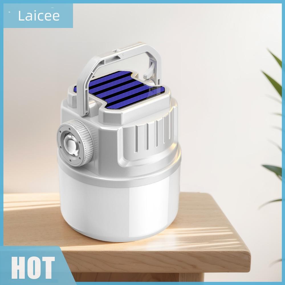 [Laicee.th] ไฟตั้งแคมป์พลังงานแสงอาทิตย์แบบชาร์จไฟได้ 4 เกียร์ซูมไฟฉุกเฉินกลางแจ้ง Power Bank ...