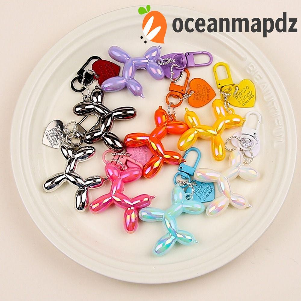 Oceanmapdz พวงกุญแจบอลลูนลูกสุนัข, Heart Gold-plating บอลลูนอะคริลิคพวงกุญแจสุนัข,การ์ตูนที่มี ...