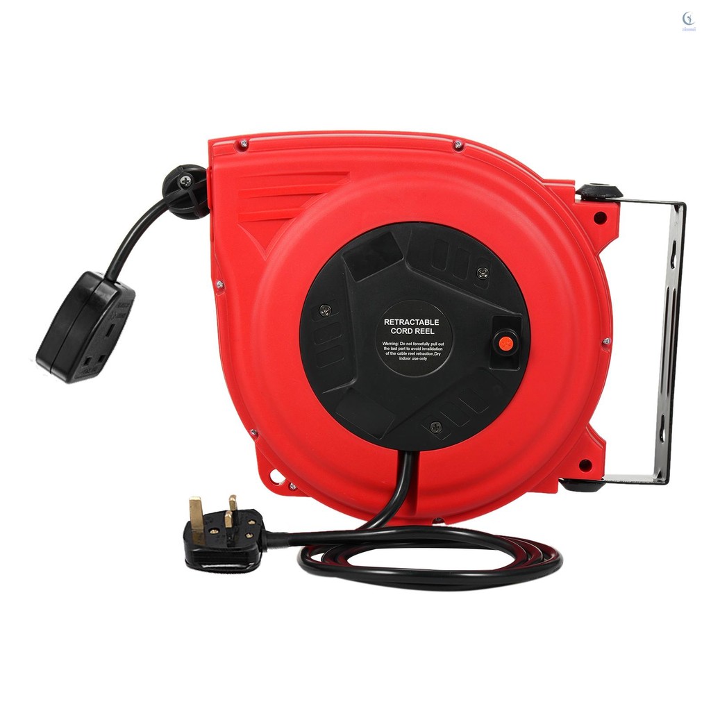 1250w Heavy Duty Retractable Cord Reel, 10+1.5M Retractable Extension ...