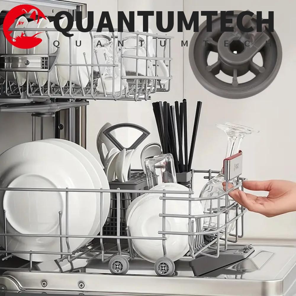 QUANTUMTECH ลูกกลิ้งเครื่องล้างจาน, ล้อจานพลาสติกแบบถอดเปลี่ยนได้, ปฏิบัติทนทานสีเทาสะดวกชั้นวาง ...