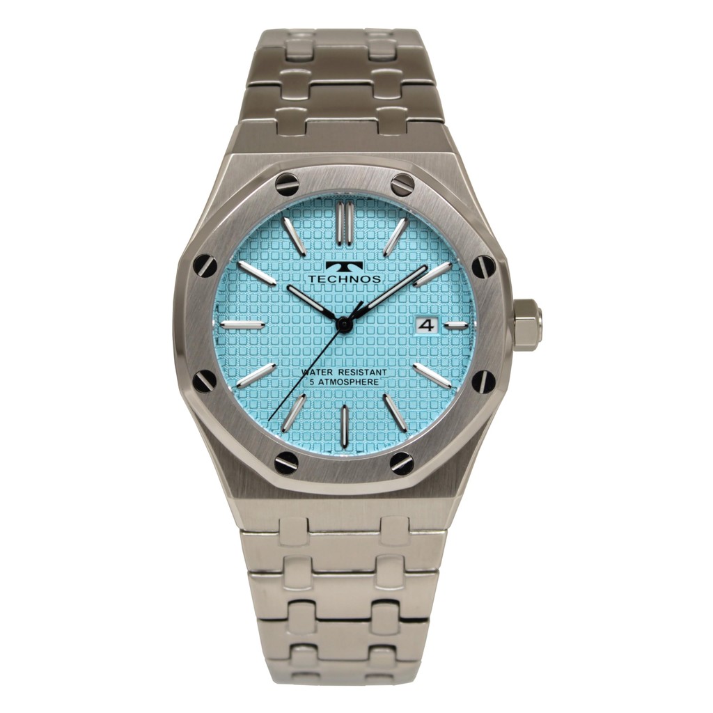 Technos Date Watch T9C07SI Men's Silver | Shopee Thailand