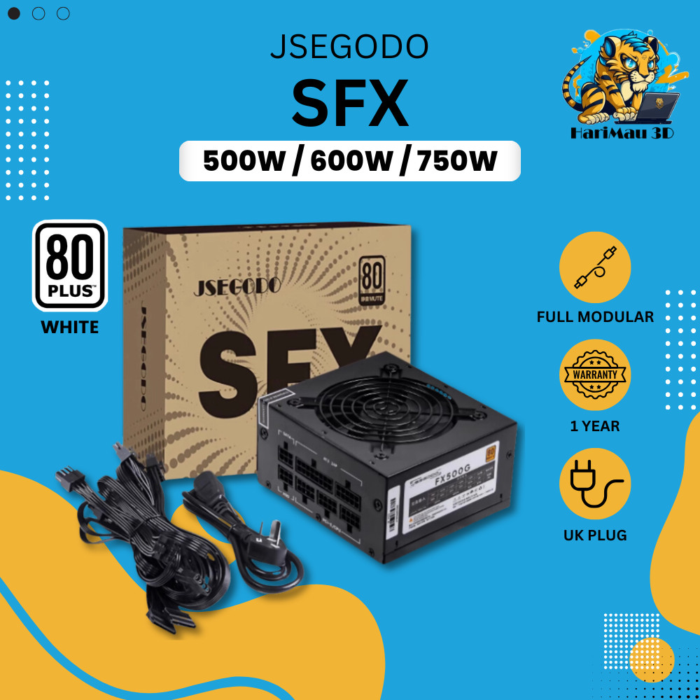 [ Jsegodo ] SFX PSU Power Supply ( 500W / 600W / 750W ) FULL MODULAR ...