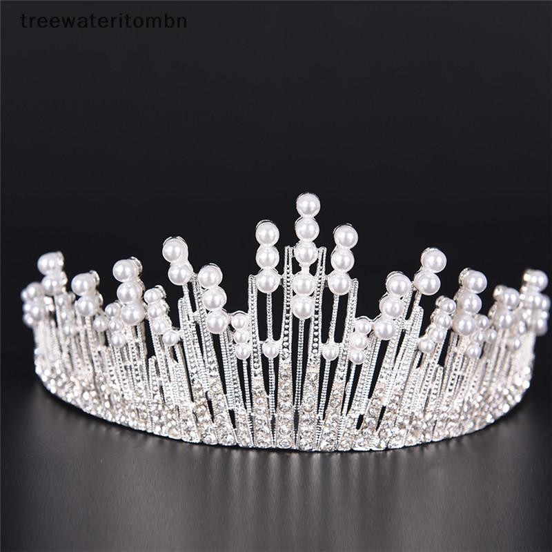 Tt เพิร์ลคริสตัล Tiara Rhinestone เครื่องประดับผมมงกุฎแต่งงานเจ้าสาว ...