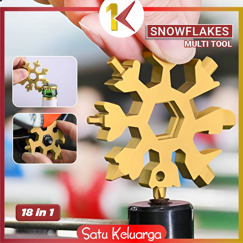 Gantungan Sk-c1013 Snowflakes Multi Tool 18IN1 ประแจ Pocker แบบพกพาที่ใช้งานได้จริง/เครื่องมือ ...