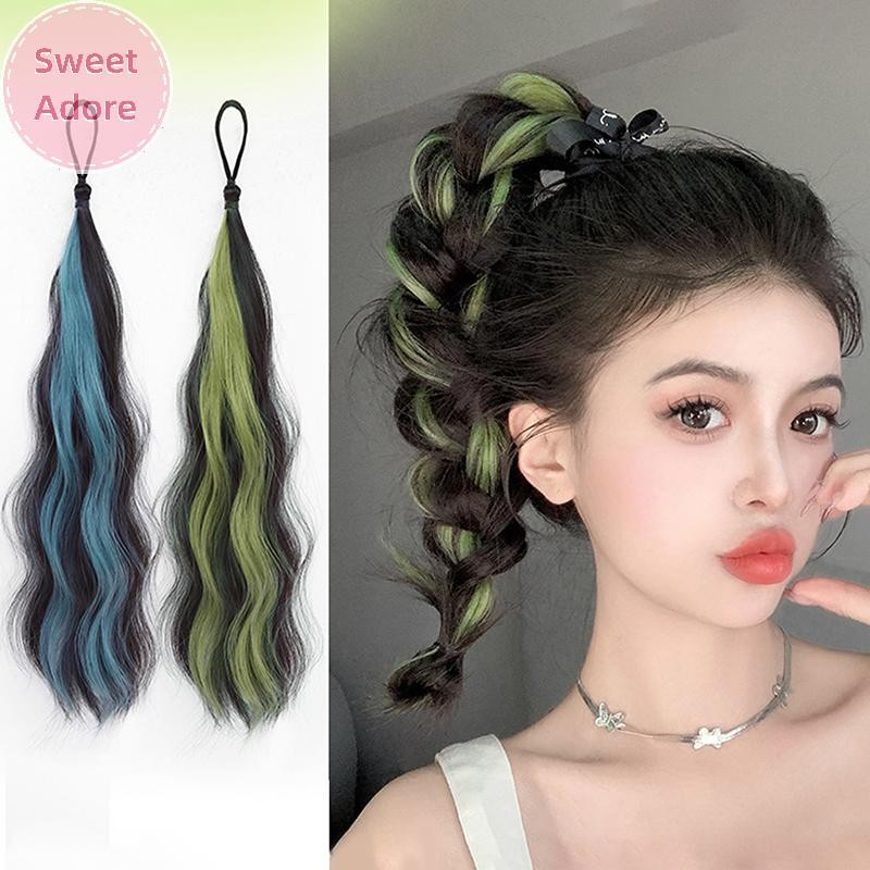 Sweetadore ไฮไลท์สังเคราะห์ Self-Winding ผม Bundle หยัก DIY ผม Bun หางม้าหัว Artifact ถักผมหาง ...