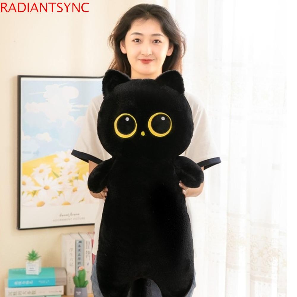 Radiantsync สีดําสยามตุ๊กตาแมว, การ์ตูน PP ผ้าฝ้ายยาวยักษ์แมวตุ๊กตา, เด็กมาพร้อมกับตุ๊กตาปุย ...