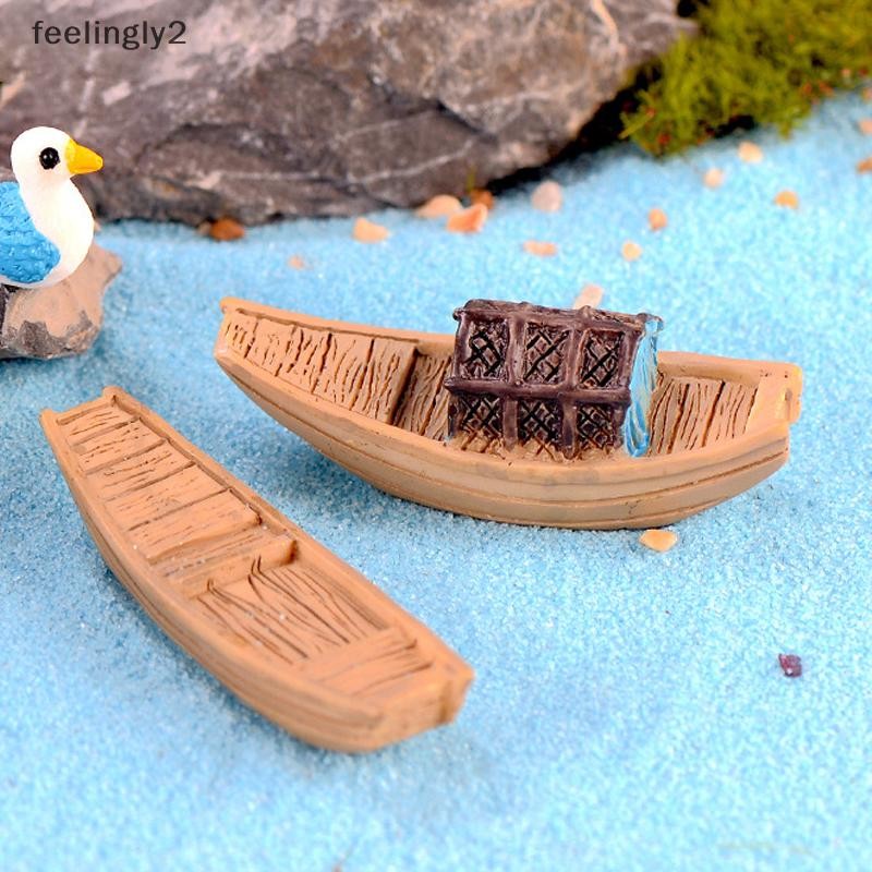 {HotJan} Miniatures เรซิ่นเรือ Retro Mini ตุ๊กตากันสาดเรือ Micro ภูมิ ...