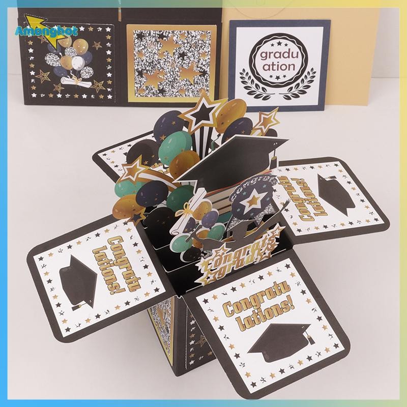Amonghot> Graduation Pop Up Card Envelope Congrats Grad Card 3D Card ...