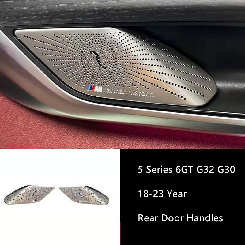มือจับประตูด้านหลังสเตอริโอฝาครอบลําโพง Trim สําหรับ BMW 5 Series 6GT G32 G30 อุปกรณ์ตกแต่งภายใน ...