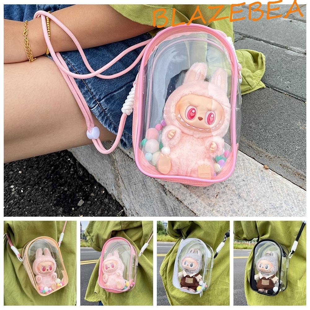 Blazebea Labubu กระเป๋าตุ๊กตากลางแจ้งใส, Labubu V2 ตุ๊กตาพวงกุญแจ Labubu ตุ๊กตากล่องแสดง, Kawaii ...