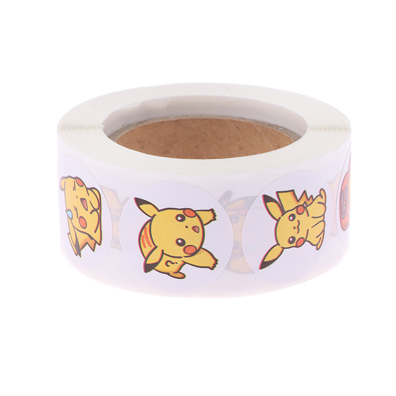[FI] 500pcs น่ารัก Pokémon Collection Pikachu Roll Paste ตกแต่งบัญชีมือ ...
