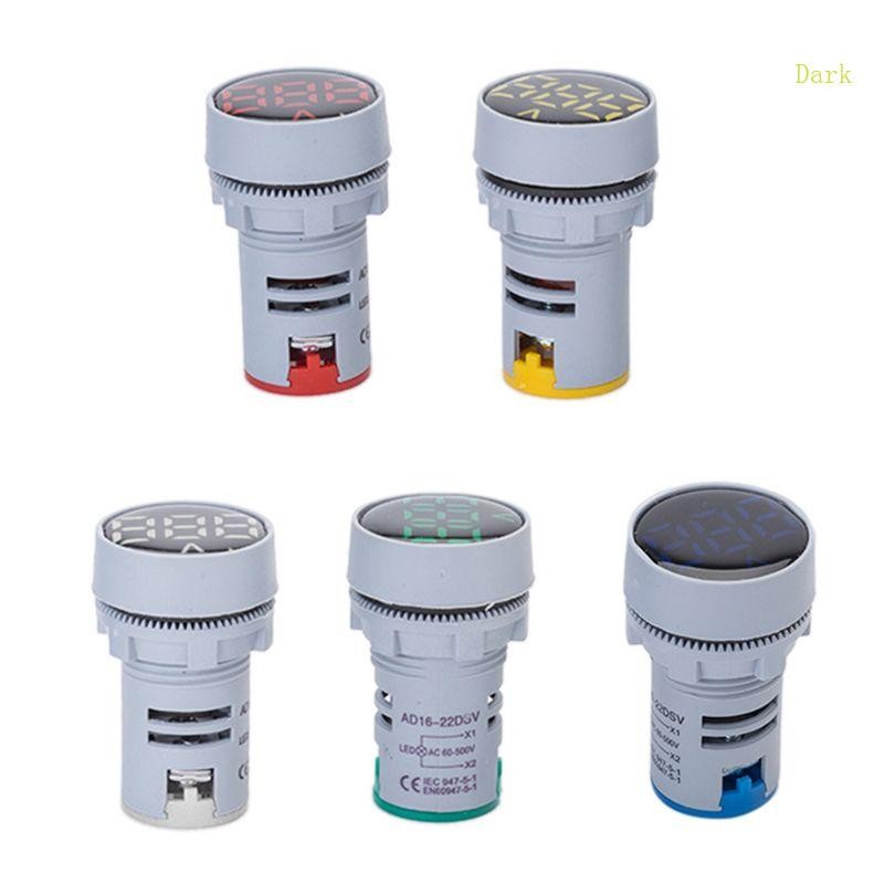 Dark Digital Panel Light โวลต์มิเตอร์ AC50-500V รอบโวลต์มิเตอร์ 22 มม. ...