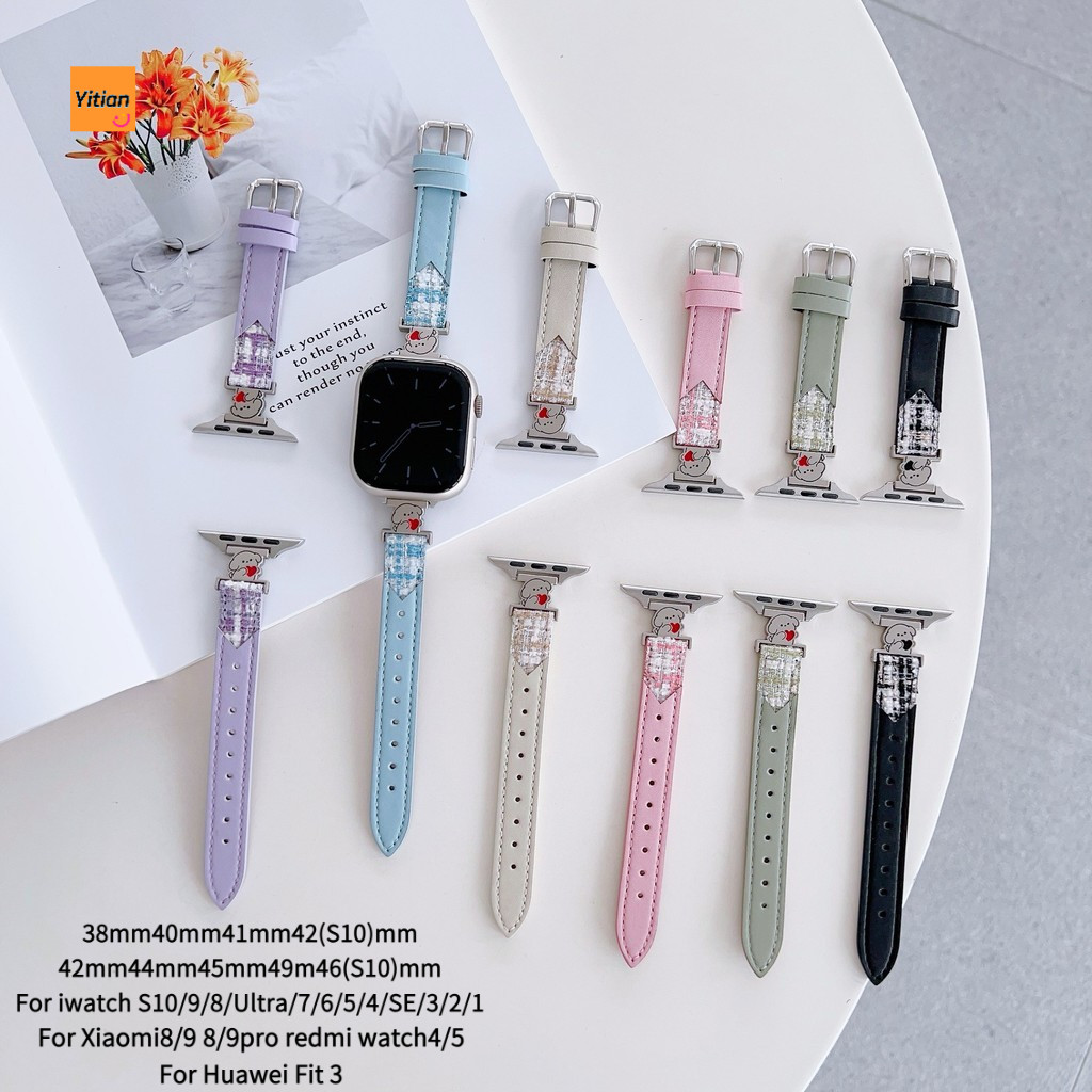 สายหนังแฟชั่นที่เหมาะสำหรับ iWatch S10 9 8 Ultra 7 6 SE 5 ขนาด 38mm ...