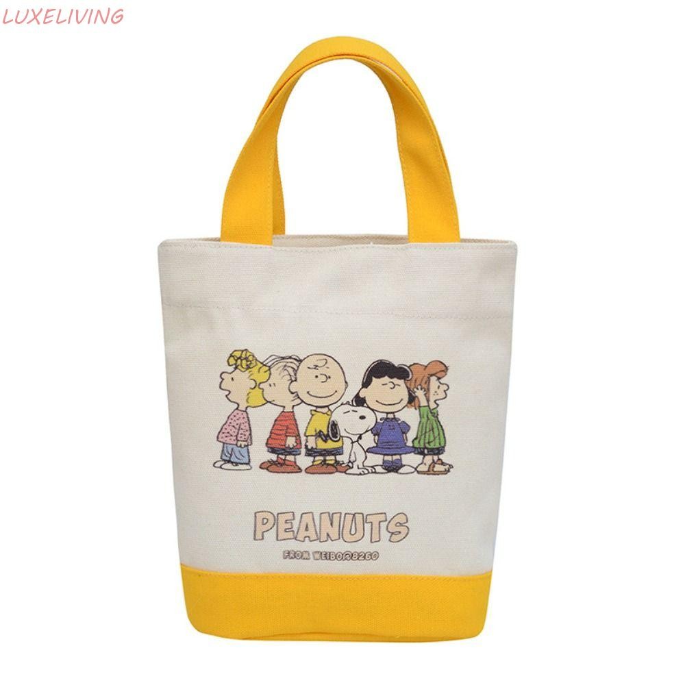 Luxeliving Snoopy Bucket Bag,การ์ตูนพิมพ์กระเป๋าถือผ้าใบ,แบบพกพาความจุ ...